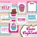 CUPCAKE Birthday Party Printable Package in Pink and Teal Instant ...