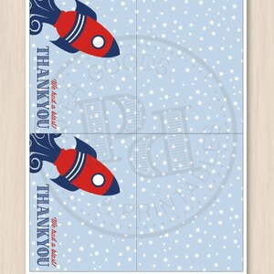 ROCKET Thank You Card in Navy and Red- Instant Printable Download - Etsy