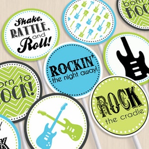 ROCK GUITAR Paper Pack in Lime Green, Turquoise Aqua Blue, and Black ...