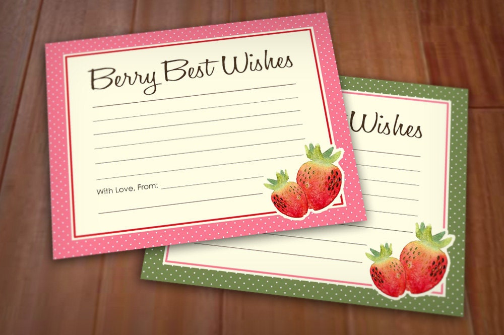 STRAWBERRY ADVICE CARDS Instant Printable Download | Etsy