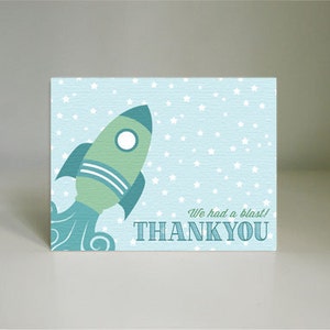 ROCKET Thank You Card in Seafoam Green- Instant Printable Download - Etsy