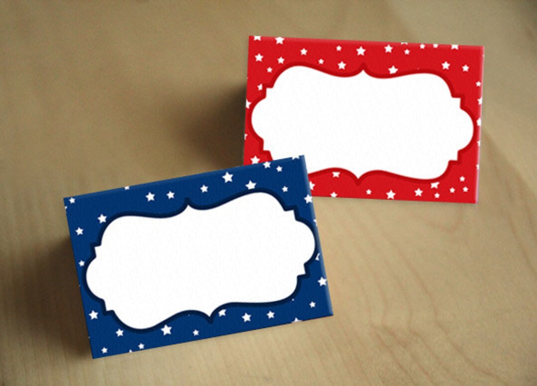 STAR FOOD TENT Labels in Navy and Red- Instant Printable Download - Etsy