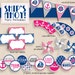 NAUTICAL Paper Pack in Pink and Navy Blue Instant Printable - Etsy