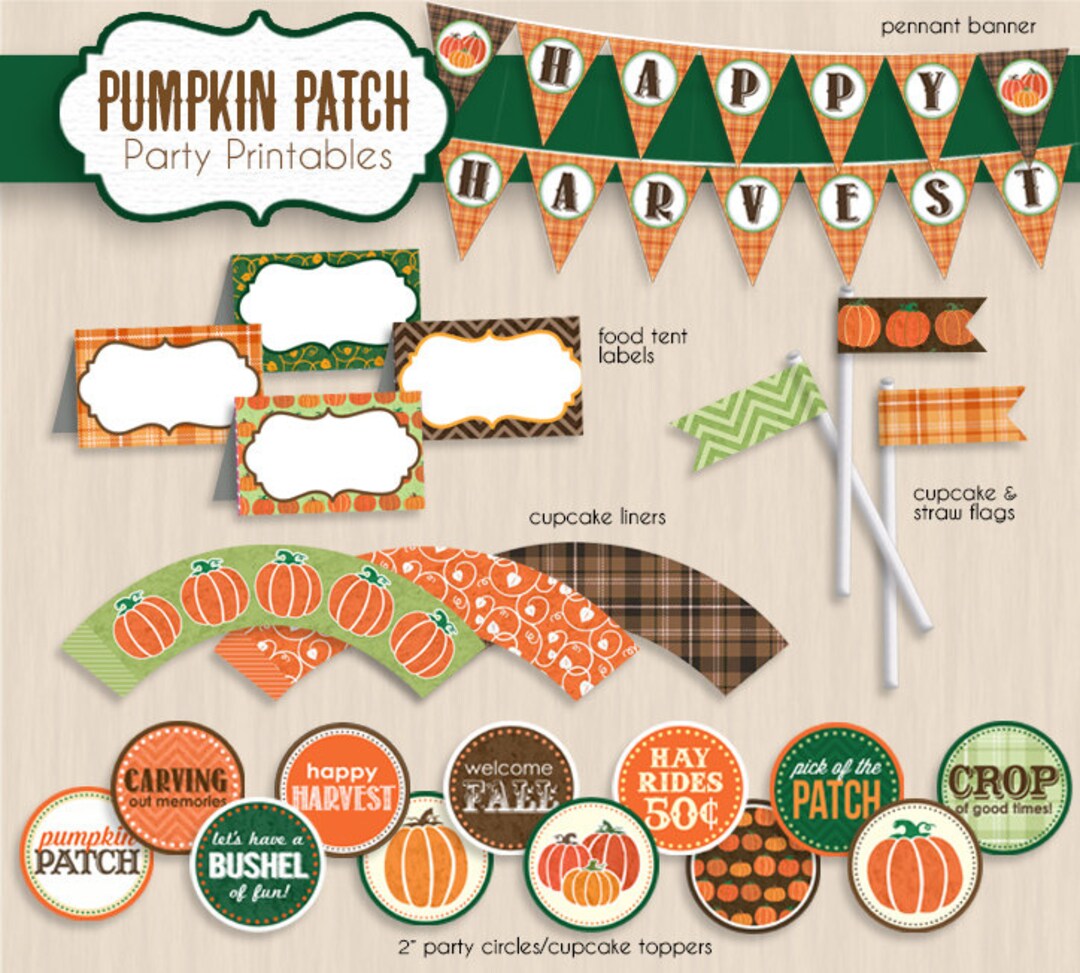 PUMPKIN PATCH Party Printable Package- Instant Download - Etsy