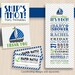SAIL BOAT Nautical Thank You Card in Lime Green and Navy Blue- Instant ...