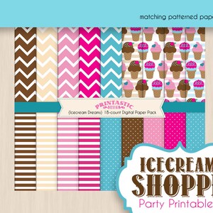 ICE CREAM SHOPPE Birthday Party Printable Package- Instant Download - Etsy