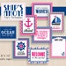 SHIP'S AHOY Nautical Birthday Printable Package in Pink and Navy Blue ...