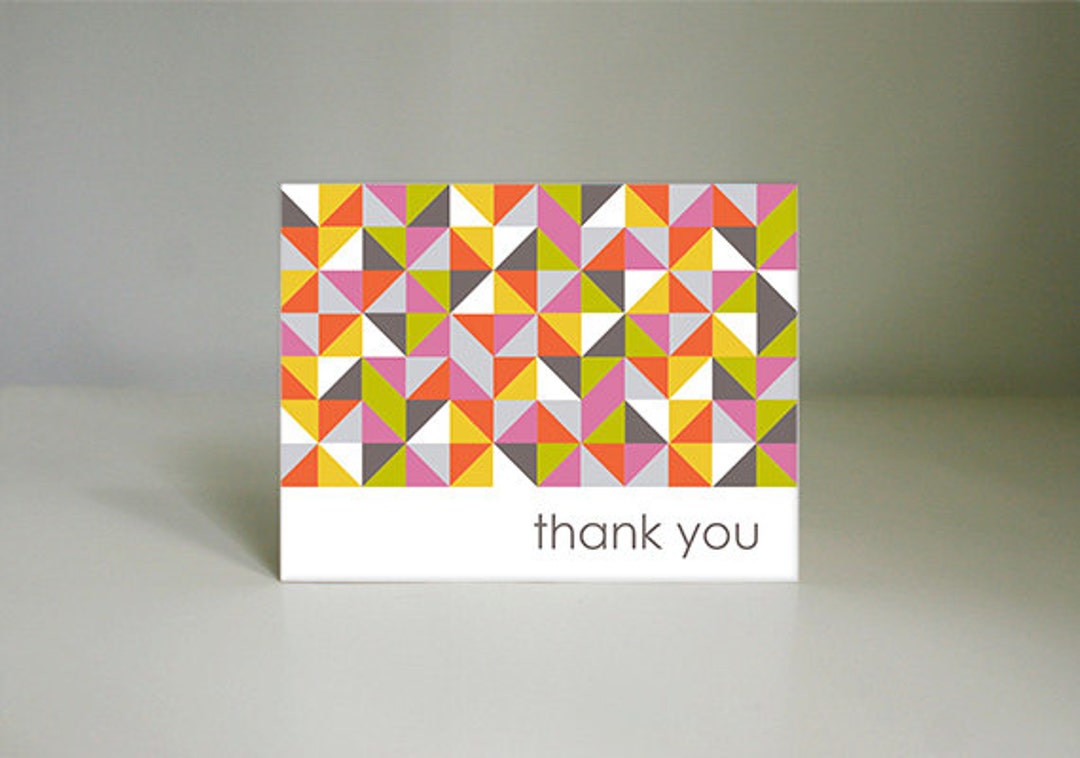 MODERN TRIANGLES Thank You Card PDF Instant Printable Download - Etsy