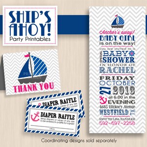 NAUTICAL Paper Pack in Pink and Navy Blue Instant Printable Download - Etsy