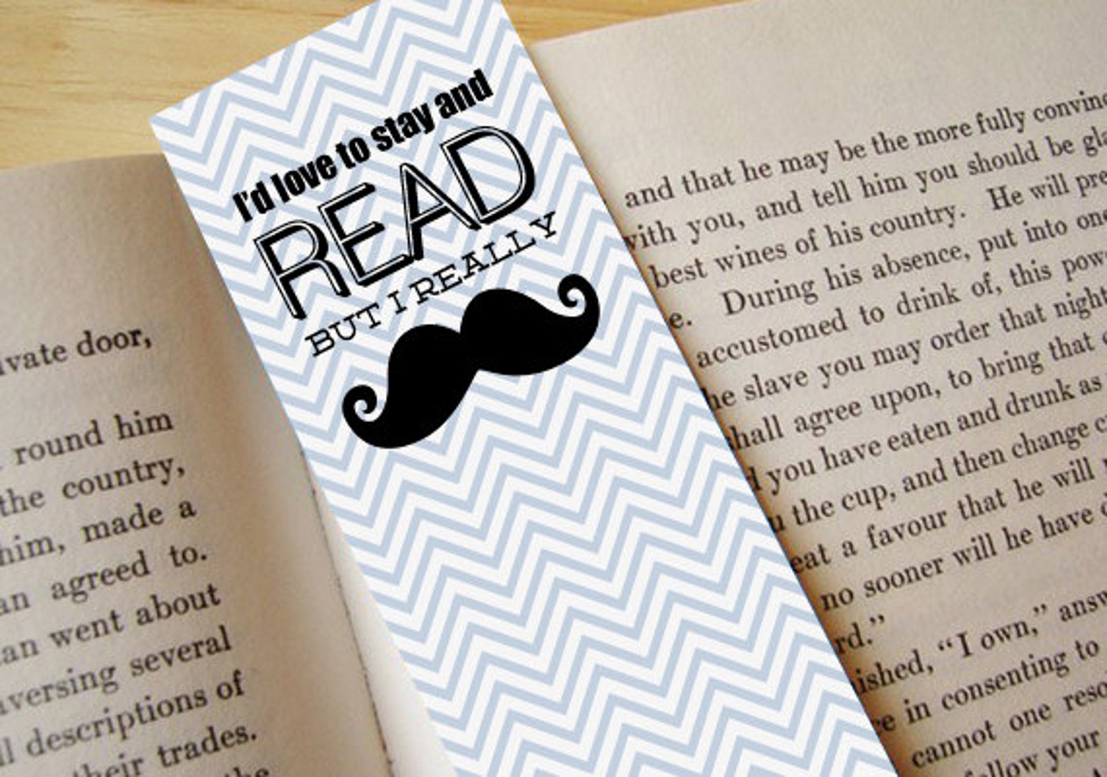 MUSTACHE Printable Bookmark Instant Download - Etsy