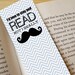 MUSTACHE Printable Bookmark Instant Download - Etsy