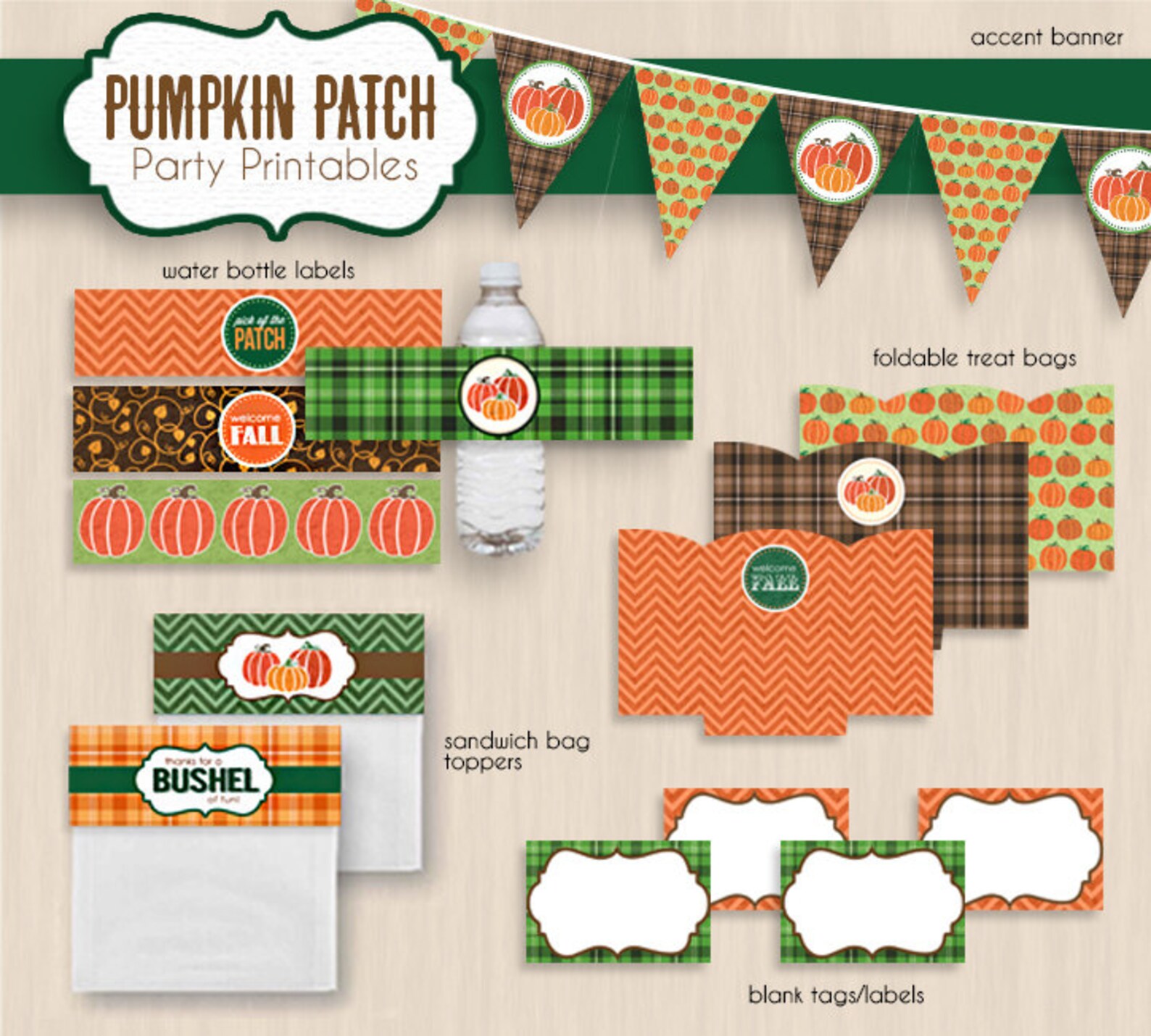 PUMPKIN PATCH Party Printable Package Instant Download | Etsy