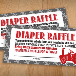 TRACTOR Raffle Ticket in Red and Gray- Instant Printable Download - Etsy