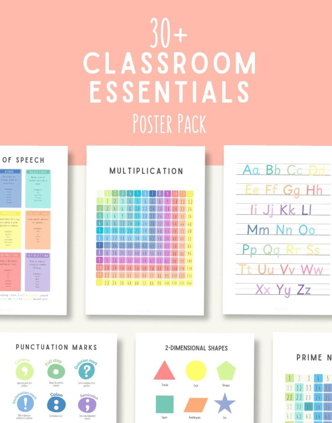 Classroom Education Essential Posters Pack Childrens Educational ...