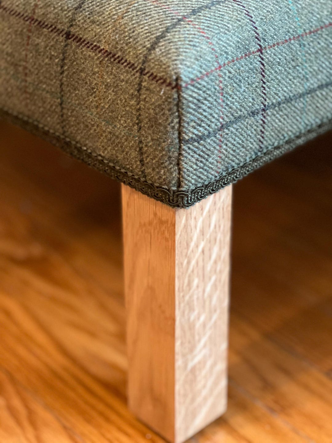 Handcrafted Wool Tweed Footstool, Solid Oak Frame, Meditation Stool - Etsy