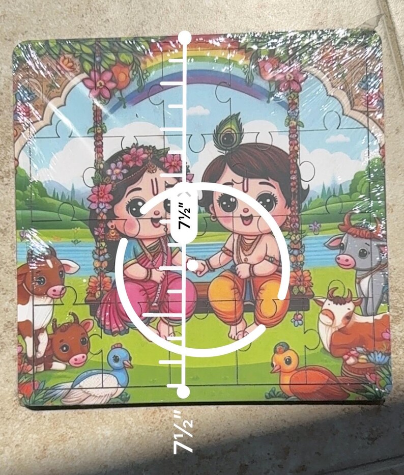 Radha Krishna Wooden Puzzle: Vrindavan Animals, Hindu Mythology - Etsy