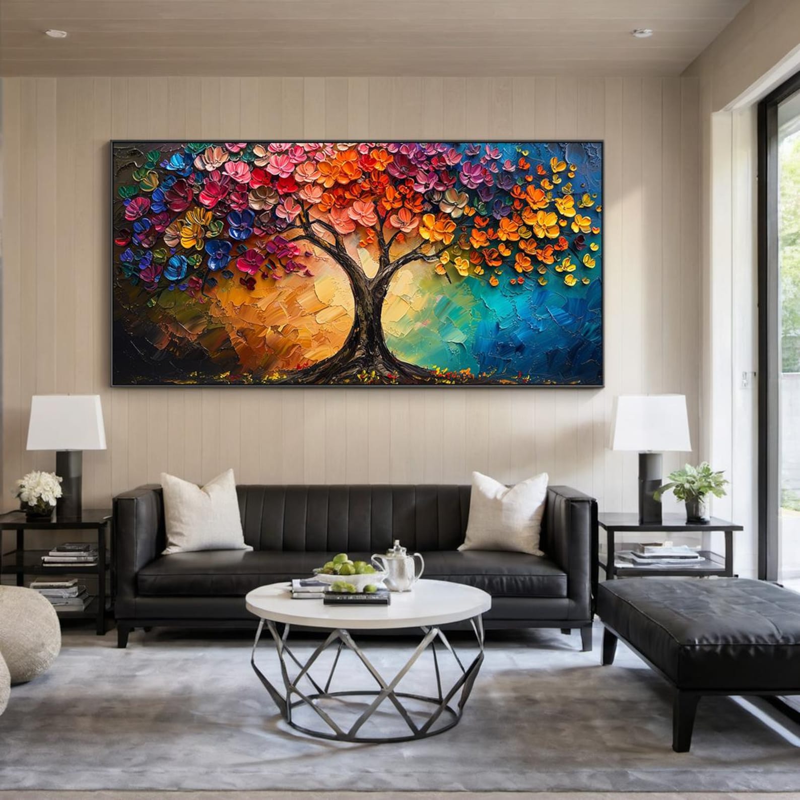 Original Tree of Life Oil Painting on Canvas, Large Custom Wall Art ...