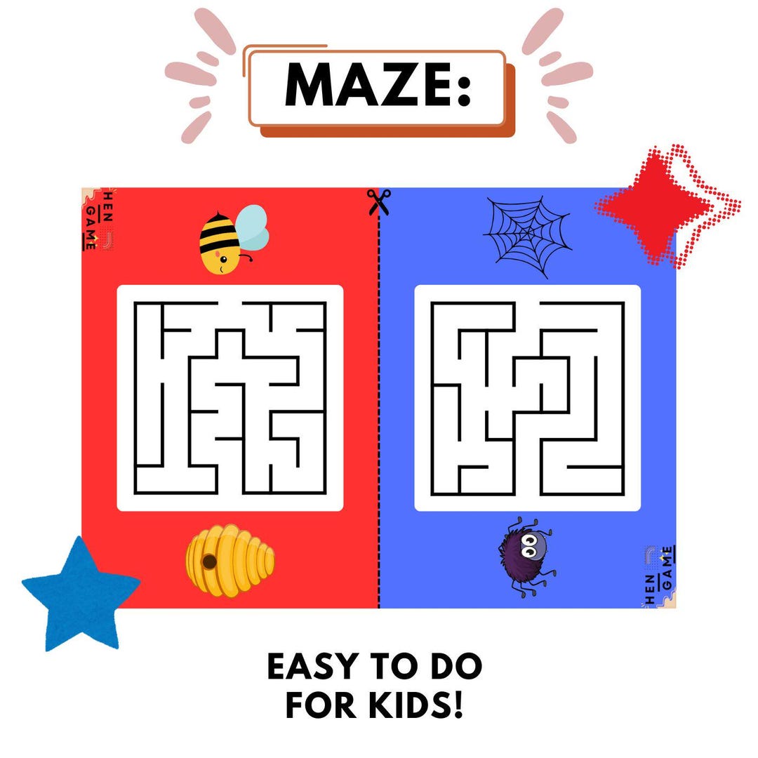 7x7 Grid Digital Maze Game for Kids, Fun and Educational Printable Activity, Interactive Puzzle ...