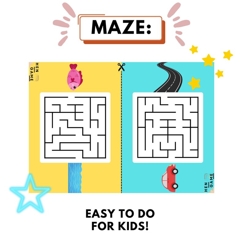 8x8 Grid Digital Maze Game for Kids, Fun and Educational Printable ...
