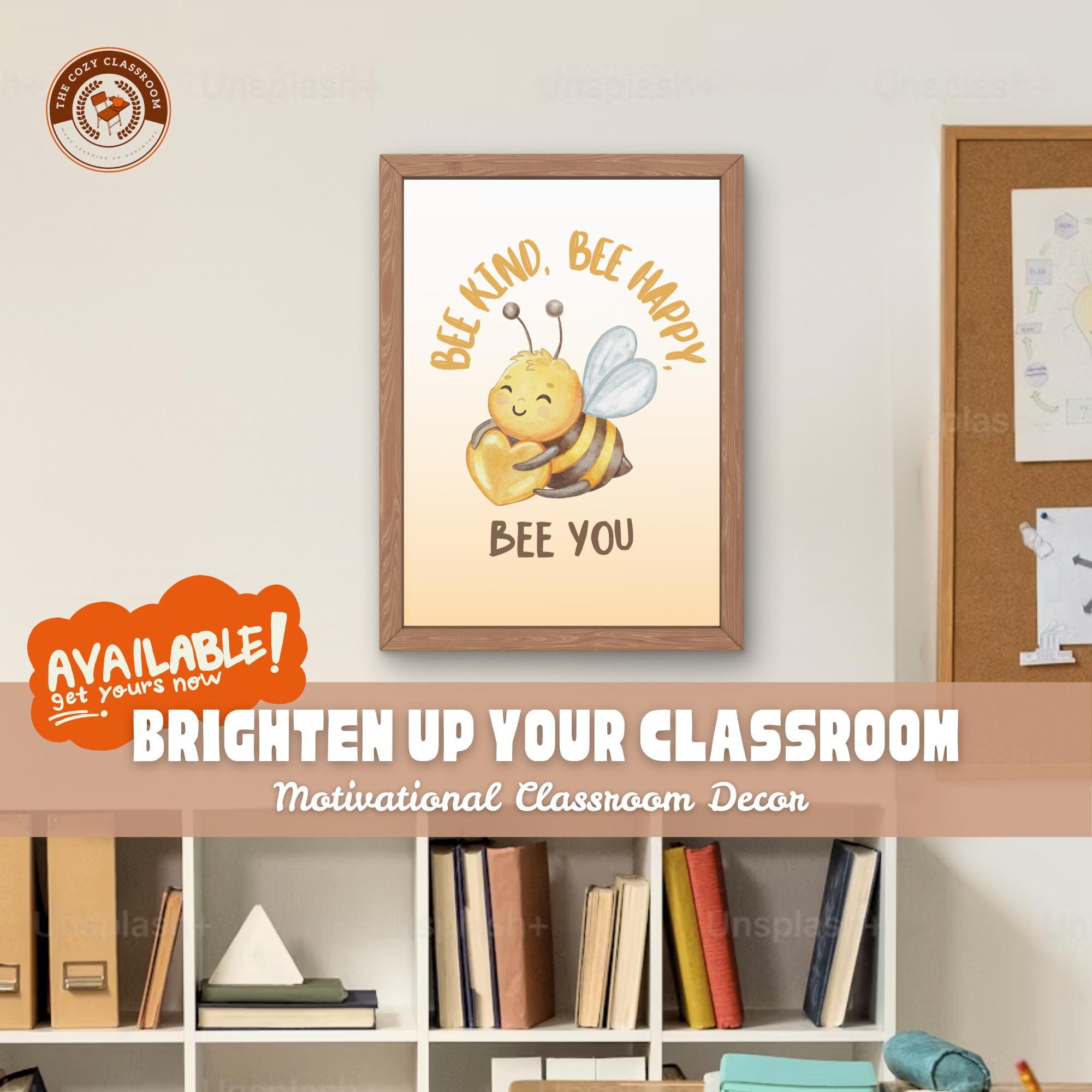Animal Classroom Poster Kids Room Motivational Wall Decor Bee Nursery ...