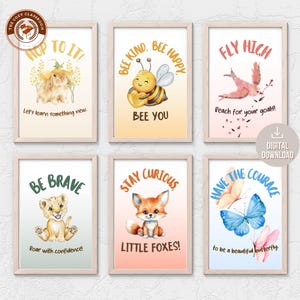 Animal Classroom Poster Kids Room Motivational Wall Decor Nursery Decor ...