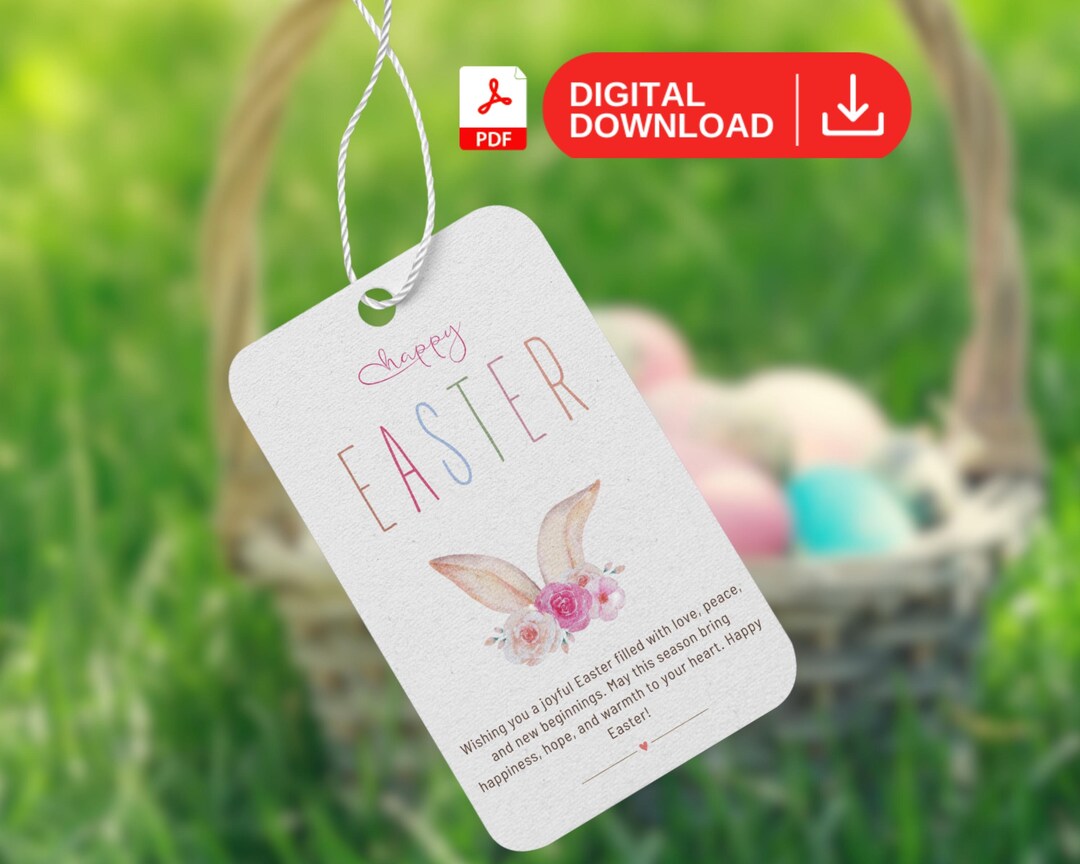 Easter Gift Tags Printable Hanging & Flat | Digital Download | Easter ...
