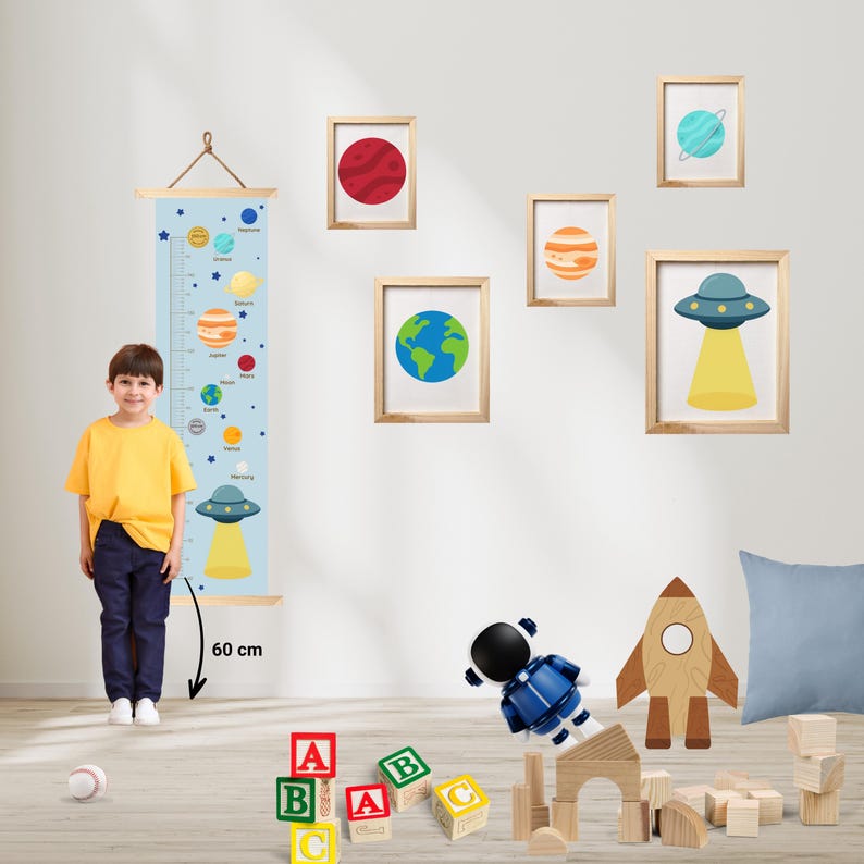 Space Height Chart for Kids – 5 Color Variants – Printable Galaxy ...