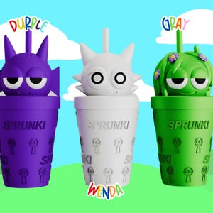 Custom Sprunki Tumblers 3D Printed Colorful Drinkware Funny Gifts Cute ...