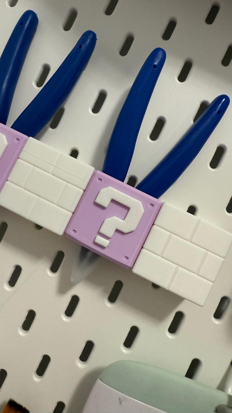 Question Block IKEA Pegboard Tool Holder Cute and Functional 3D Printed ...