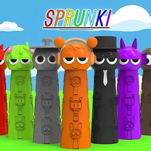 Custom Sprunki Pencil Case 3D Printed Colorful Storage Desk Organizer ...