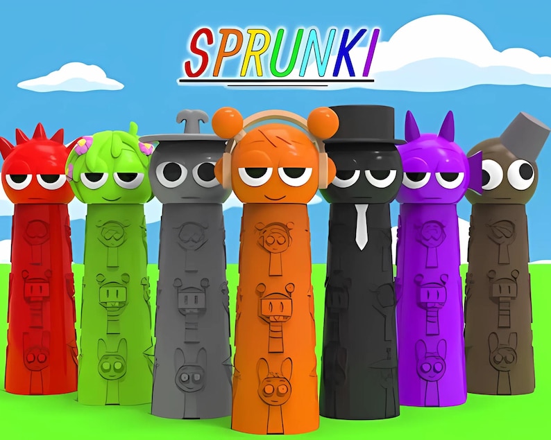 Custom Sprunki Pencil Case 3D Printed Colorful Storage Desk Organizer ...