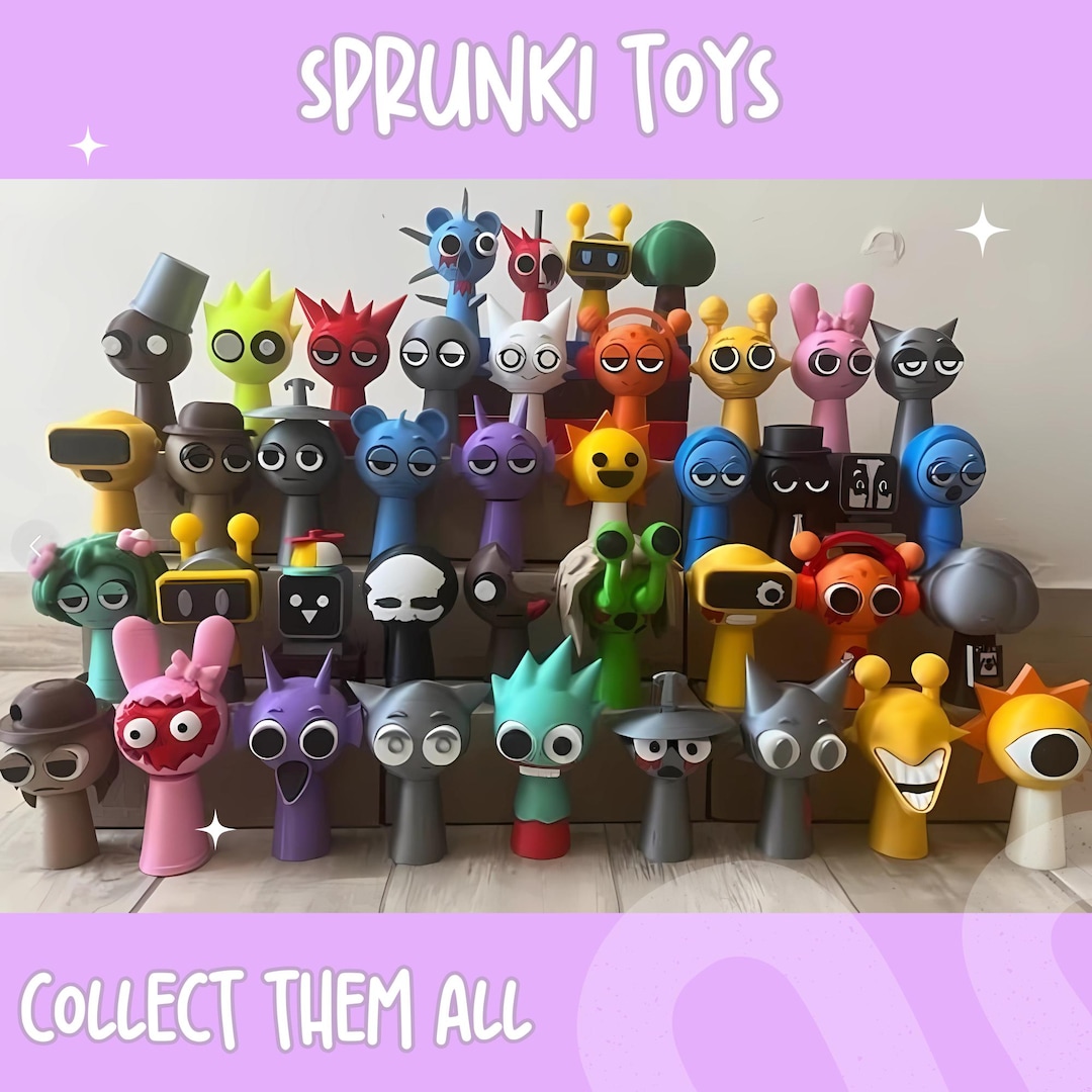 Sprunki 3D Printed Figures: Incredibox Gamer Gifts for Party Favor Cake ...