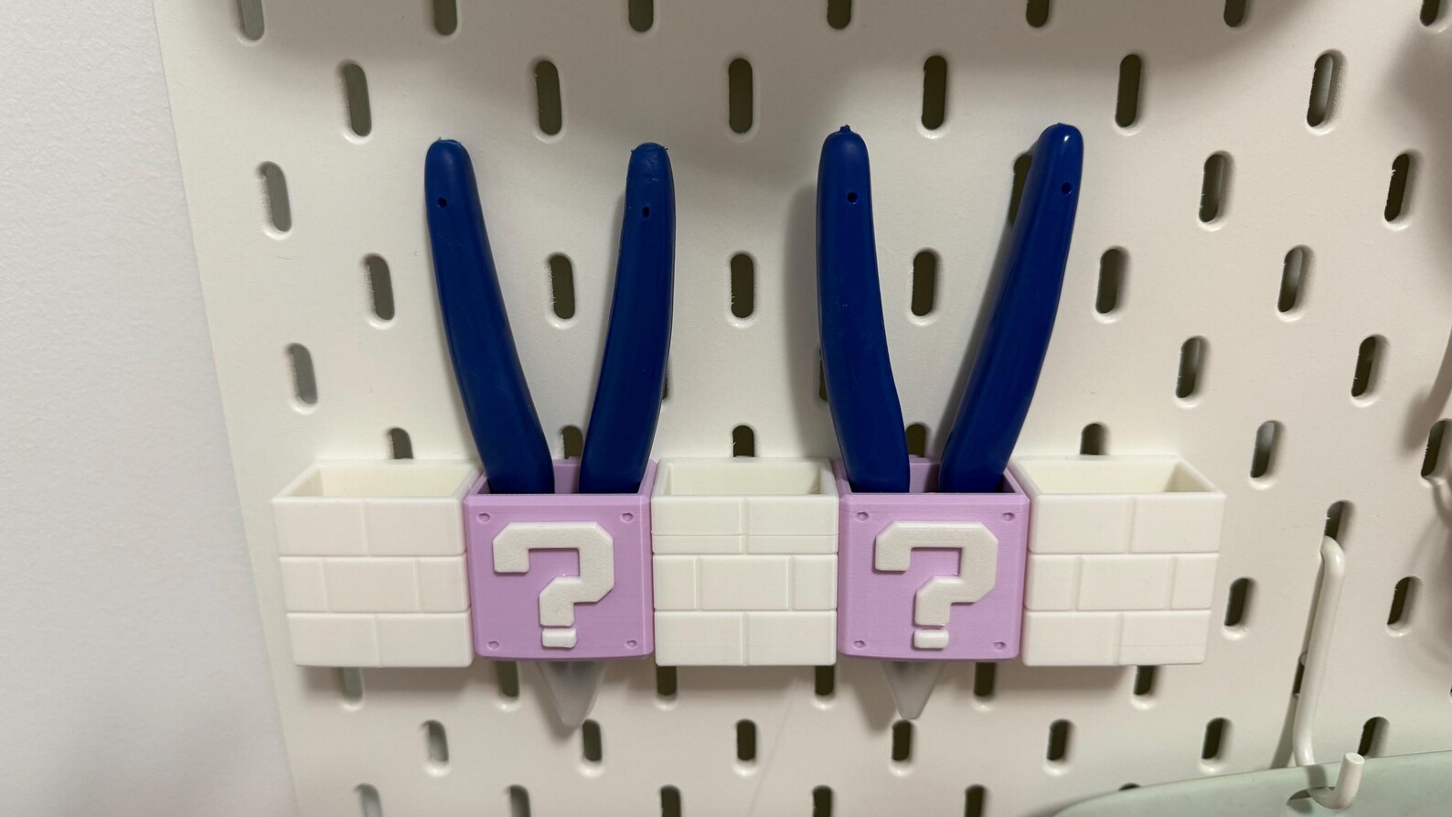 Question Block IKEA Pegboard Tool Holder Cute and Functional 3D Printed ...