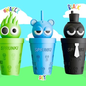 Custom Sprunki Tumblers 3D Printed Colorful Drinkware Funny Gifts Cute ...