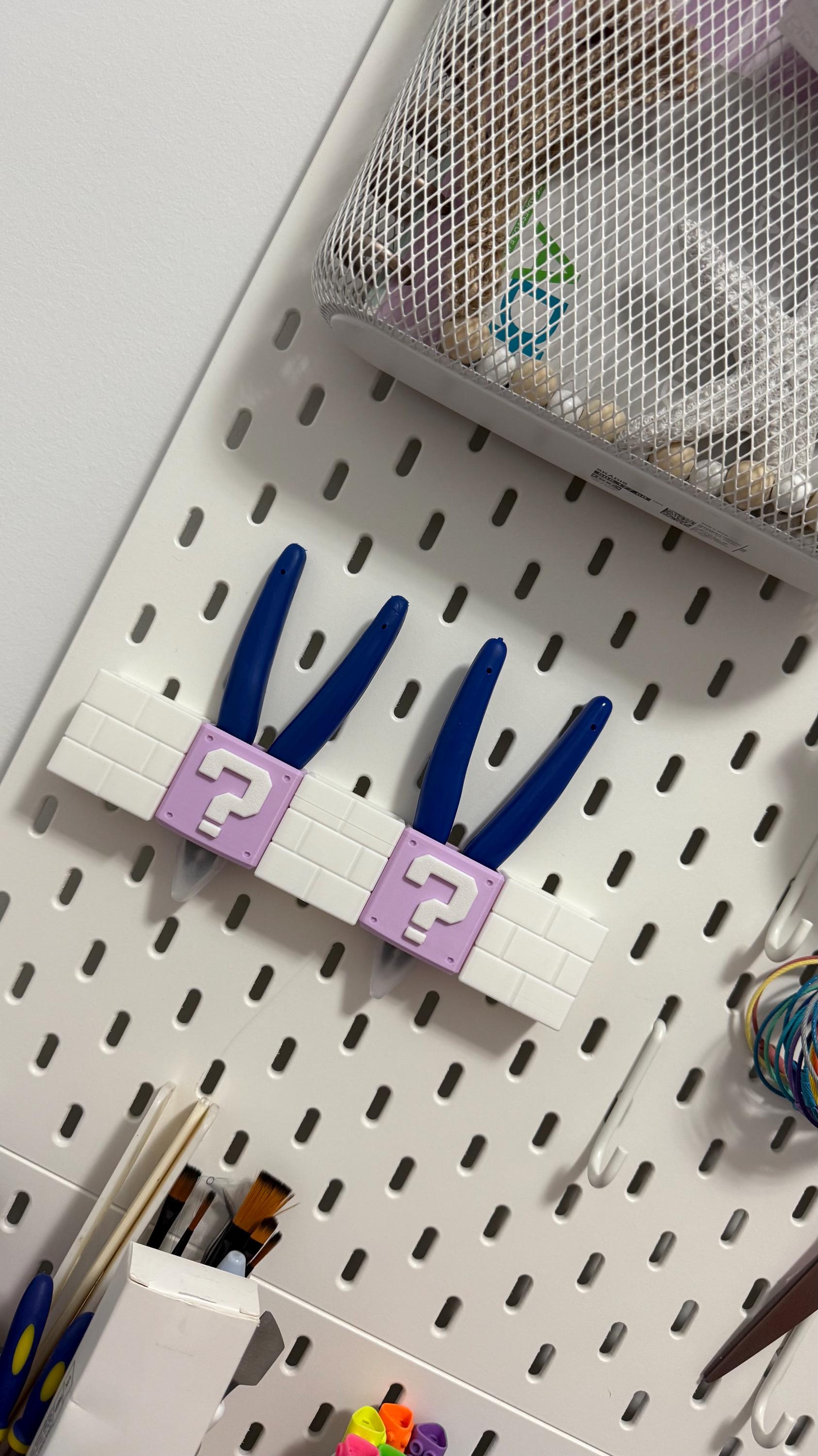 Question Block IKEA Pegboard Tool Holder Cute and Functional 3D Printed ...