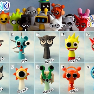 Sprunki 3D Printed Figures: Incredibox Gamer Gifts for Party Favor Cake ...
