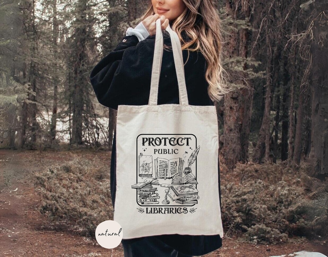 Protect Public Libraries Tote Bag, Book Lover Gift, Support Local ...