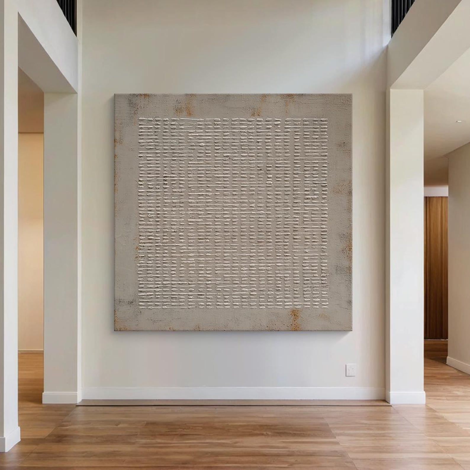Beige Textured Abstract Oil , Beige 3D Plaster Painting, 3D Textured ...
