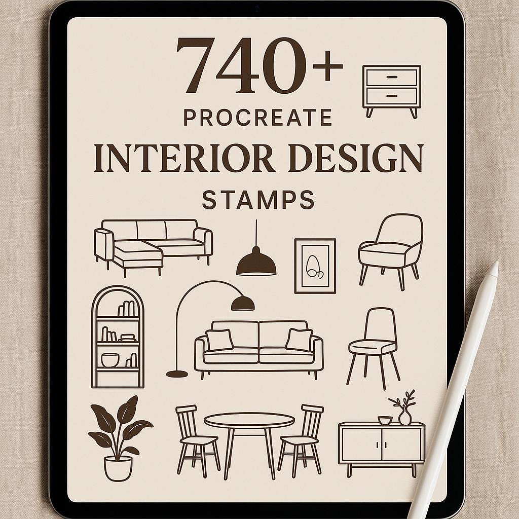 740+ Procreate Interior Design Stamps” - Etsy