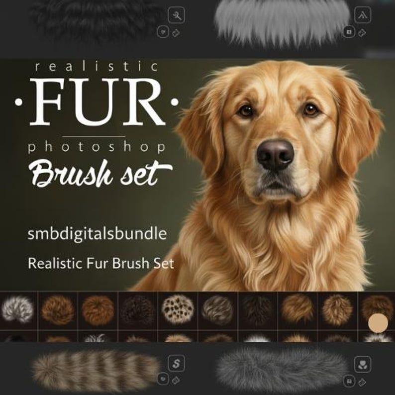 Realistic Fur Brushes for Photoshop: Animal & Pet Portrait Digital Art ...