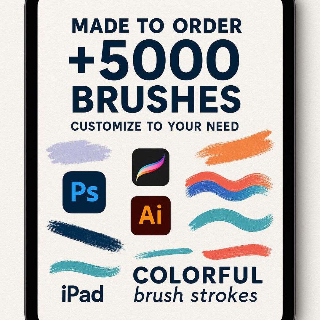 Custom Digital Brush Set: Photoshop, Illustrator, Procreate (digital ...