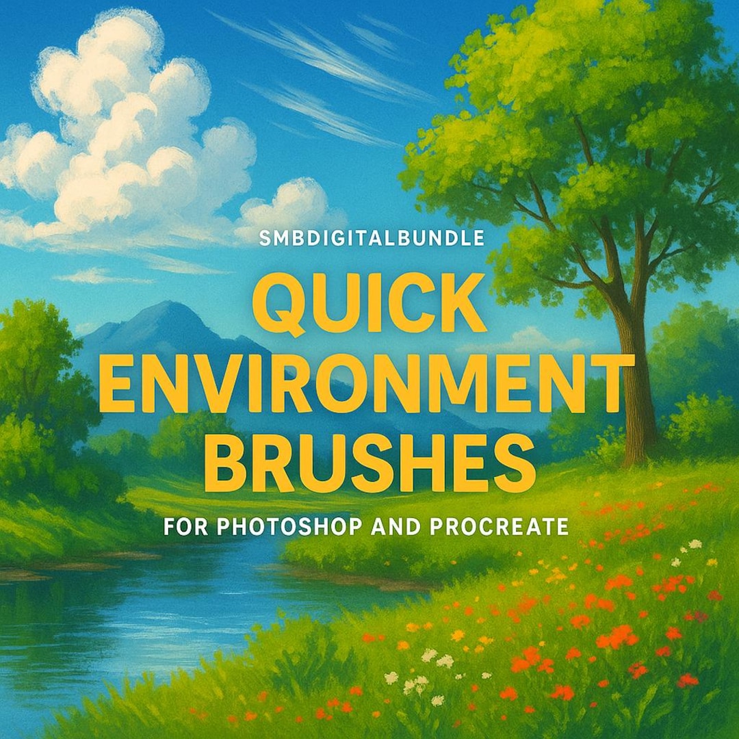 Nature Landscape Brush Set: 100+ Environment Brushes for Photoshop ...
