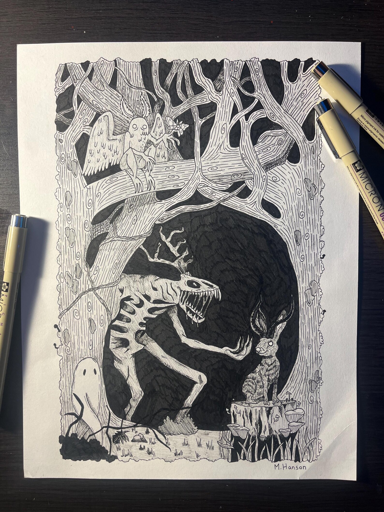 Cryptid Pen Ink Art Print, Cryptid Art, Cryptids Drawing, Supernatural ...