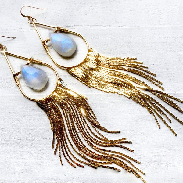 Long Fringe Earrings - Etsy