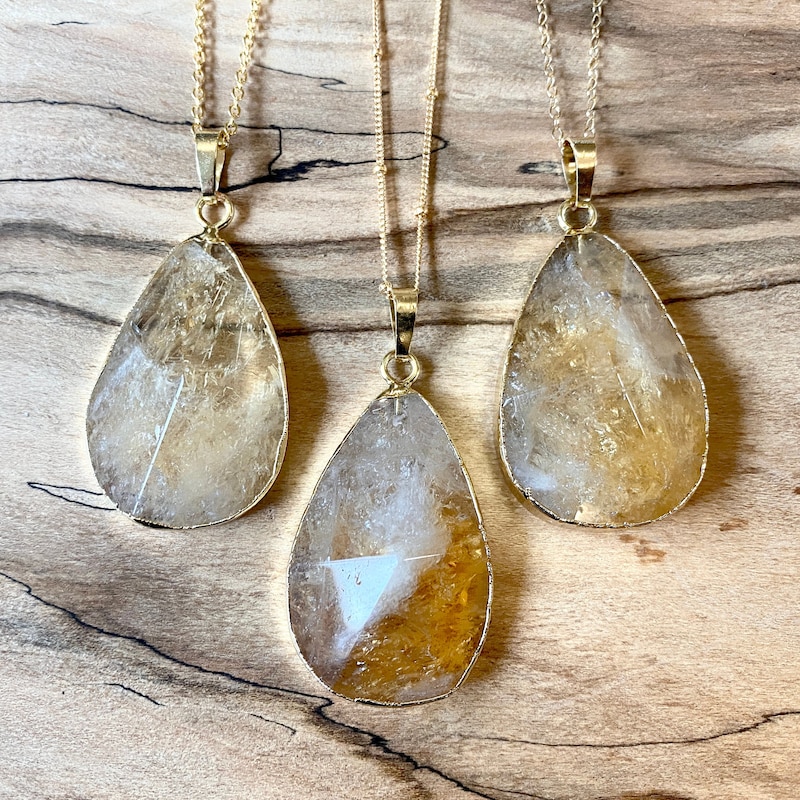Citrine Necklace - Etsy