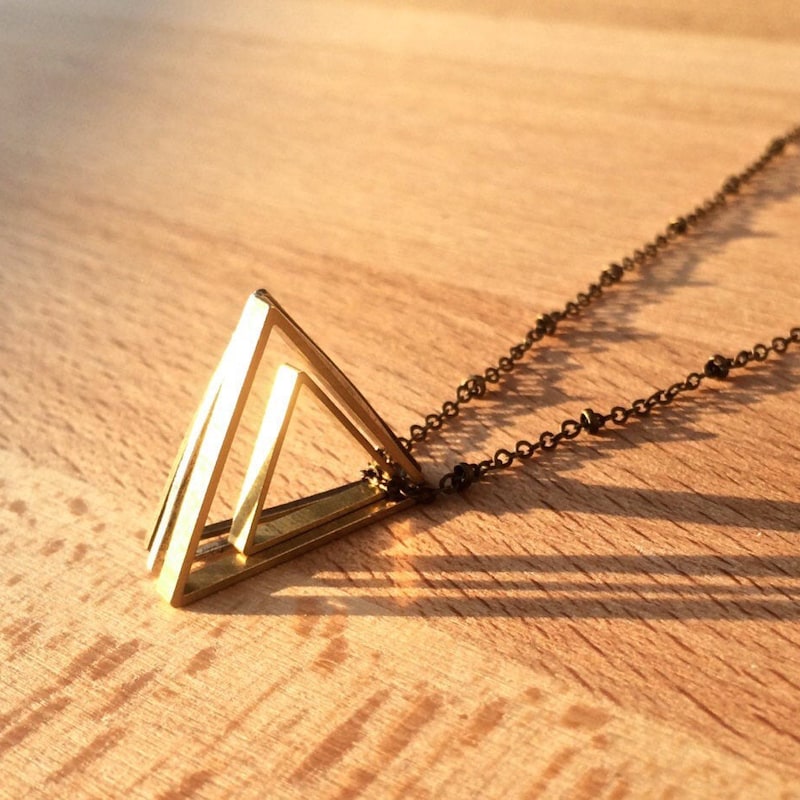 Gold Triangle Necklace - Etsy
