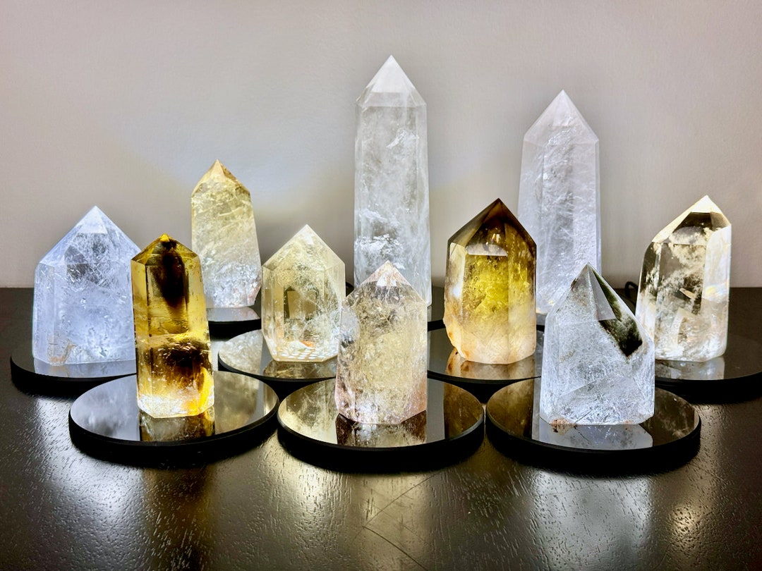 Large Citrine Tower Quartz Crystal Lamp Large Crystal Tower Smoky ...