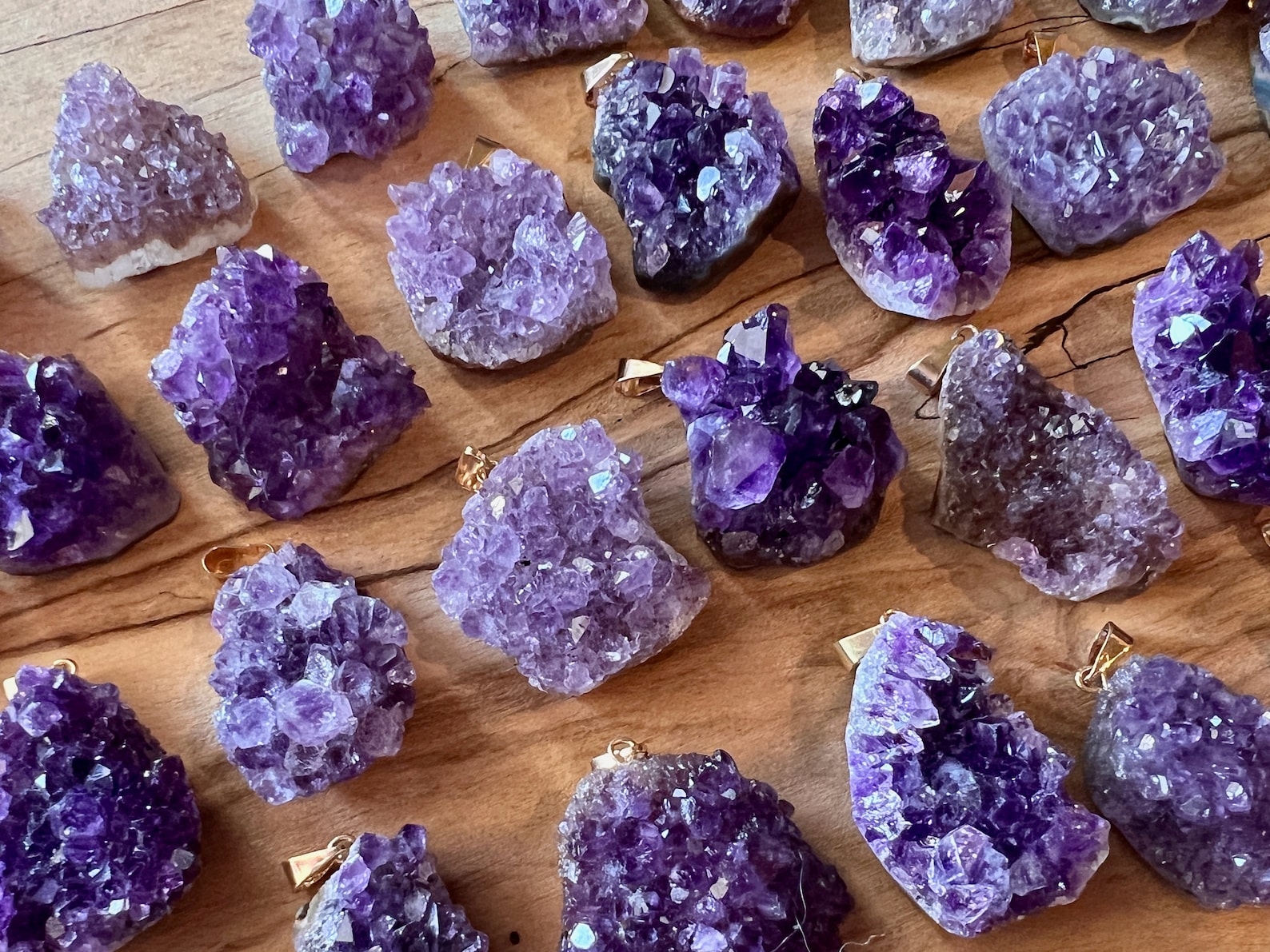 Raw Amethyst Necklace Large Amethyst Pendant Real Amethyst - Etsy