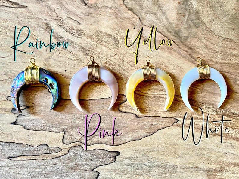 Abalone Necklace for Women Horn Shell Necklace Abalone Shell | Etsy