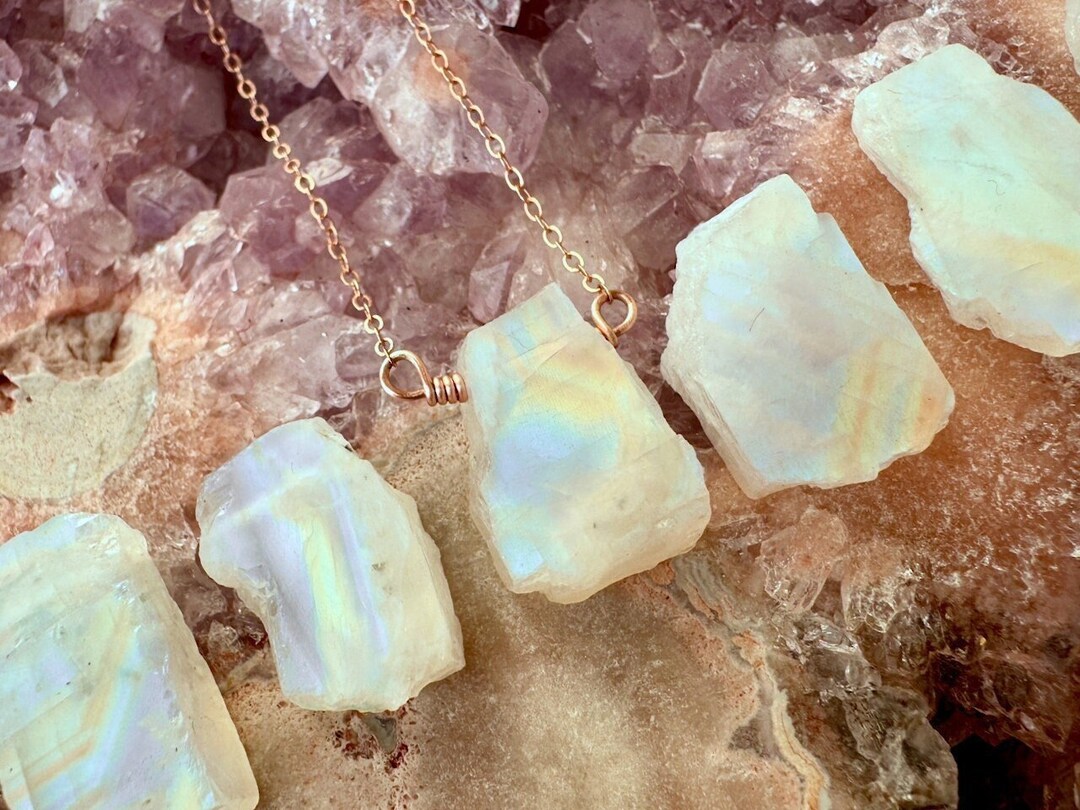 Raw Moonstone Necklace for Women Libra Necklace Real Moonstone Jewelry ...